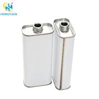 China 133ml Empty Tinplate Metal Can Rectangular Flat Shape with Screw Spout for Lighter Fluid Packaging for sale