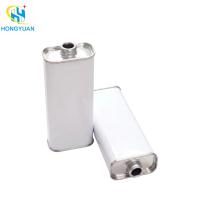 China 133ml Empty Tinplate Metal Can Rectangular Flat Shape with Screw Spout for Lighter Fluid Packaging for sale