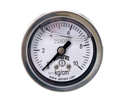 China WINTERS PFQ-15 Semi-Steel Brass Pressure Gauge 40mm Shaft, Radial -0.1-100Mpa for sale