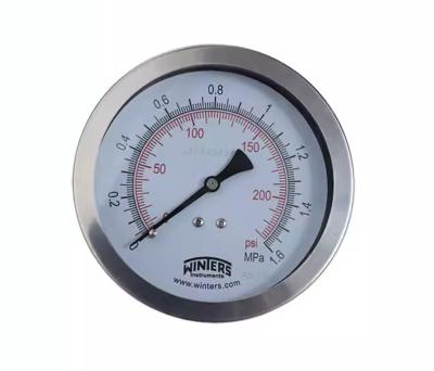 China WINTERS PFQ-40 Axial Semi-Stainless Steel Pressure Gauge 100mm for sale
