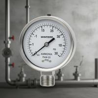 China WINTERS PAM-35 Stainless Steel Ammonia Pressure Gauge with IP65 Protection and 63mm Dial Size for Industrial Use for sale