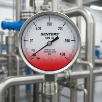 China WINTERS PAM-60 Stainless Steel Ammonia Pressure Gauge with IP65 Protection and 160mm Dial Size for Industrial Use for sale