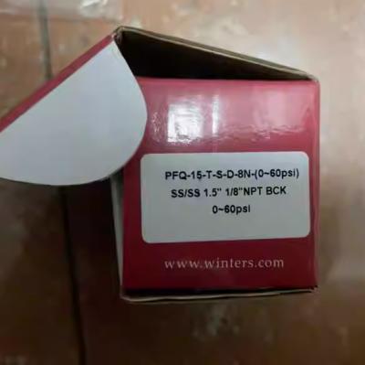 China WINTERS PFQ-15-T-S-D-8N Brass Pressure Gauge with 40mm Shaft, IP65 Protection, and Stainless Steel Construction for sale