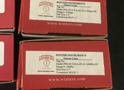 China WINTERS Semi-Stainless Steel Pressure Gauge with IP65 Protection and 5-Year Warranty - PFQ-20 Radial for sale