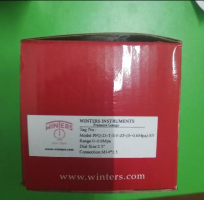 China WINTERS Pressure Gauge PPFQ-25-T-S-F-ZF-(0-0.6MPa)-SY for sale
