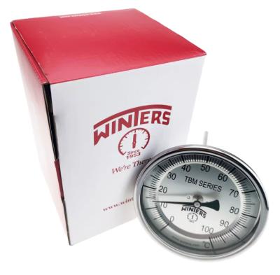 China WINTERS TBM-30 Radial Bimetal Thermometer with IP65 Protection and 304 Stainless Steel Dual-Scale Display for sale