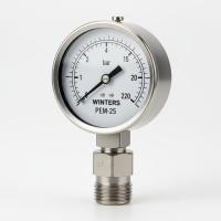 China WINTERS PEM-25 Standard Pressure Gauge with 63mm Shaft Diameter, Stainless Steel 316 Construction, and IP65 Protection for sale