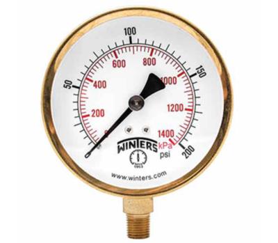 China WINTERS P1S-100-40 Series Pressure Gauge with ±0.25% Accuracy Stainless Steel 316 and IP65 Protection for sale