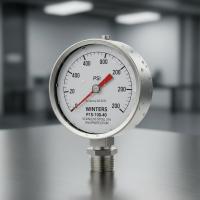 China WINTERS P1S-100-40 Series Pressure Gauge with ±0.25% Accuracy Stainless Steel 316 and IP65 Protection for sale