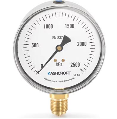 China Industrial Direct Drive Pressure Gauge Stainless Steel With Severe Vibration Pulsation Ashcroft 1290 for sale