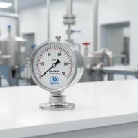 China WINTERS 3A Approved Sanitary Pressure Gauge with 100mm Dial Size and Stainless Steel 316L Construction for sale