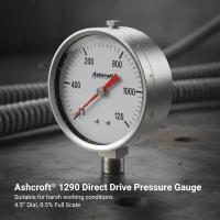 China Industrial Direct Drive Pressure Gauge Stainless Steel With Severe Vibration Pulsation Ashcroft 1290 for sale