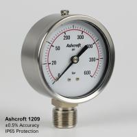 China Ashcroft 1209 Stainless Steel Housing Process Pressure Gauge with ±0.5% Accuracy and IP65 Protection for sale