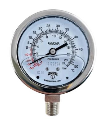 China WINTERS Stainless Steel Diaphragm Pressure Gauge with IP66 Protection and 5-Year Warranty for sale