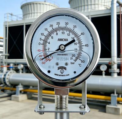 China Winters Semi-Steel Brass Pressure Gauge with StabiliZR™ Dampened Movement, Dual Scale (psi/kPa), and IP65 Protection for sale