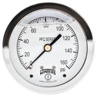 China WINTERS PFQ-15 Semi-Steel Brass Pressure Gauge with 40mm Shaft Radial Mounting and IP65 Protection for sale
