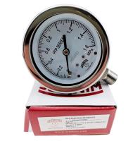 China WINTERS PFP-25 63mm Dial Size Stainless Steel Pressure Gauge with NEMA 4X / IP66 Rating and Liquid Filled Design for sale