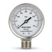 China WINTERS PFQ-25 63mm Dial Size Industrial Pressure Gauge with AISI 304 Stainless Steel and 5-Year Warranty for sale