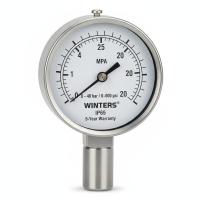 China WINTERS Semi-Stainless Steel Pressure Gauge with IP65 Protection and 5-Year Warranty - PFQ-40-T-S-A-ZM-(0-4MPa) for sale