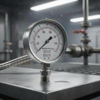 China WINTERS PFP-25 Stainless Steel Pressure Gauge with Liquid Filled Design and NEMA 4X / IP66 Rating for Industrial Applications for sale