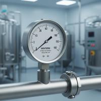 China WINTERS 3A Approved Sanitary Pressure Gauge with 316L Stainless Steel and 100mm Dial Size for Industrial Use for sale