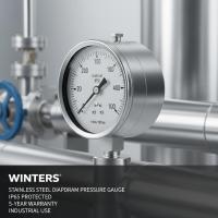 China WINTERS Stainless Steel Diaphragm Pressure Gauge with IP65 Protection and 5-Year Warranty for Industrial Use for sale