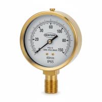 China WINTERS PFQ-15 Semi-Steel Brass Pressure Gauge with 40mm Shaft Radial Mounting and IP65 Protection for sale