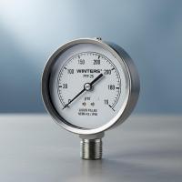 China WINTERS PFP-25 63mm Dial Size Stainless Steel Pressure Gauge with NEMA 4X / IP66 Rating and Liquid Filled Design for sale