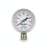China WINTERS PFQ-25 63mm Dial Size Industrial Pressure Gauge with AISI 304 Stainless Steel and 5-Year Warranty for sale