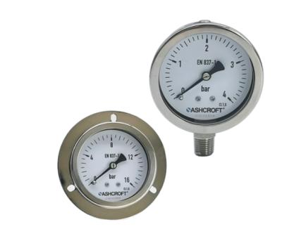 China Ashcroft 5008 all stainless steel spring tube pressure gauge is suitable for general industrial equipment matching and can be provided with brass or 316 stainless steel liquid contact materials. for sale