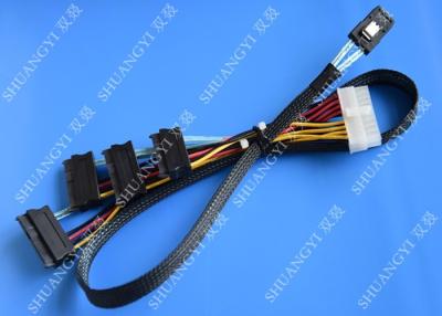 China Mini SAS SFF 8087 to SFF 8482 Cable 28AWG 65cm Multi-Port Internal SAS to SATA for sale