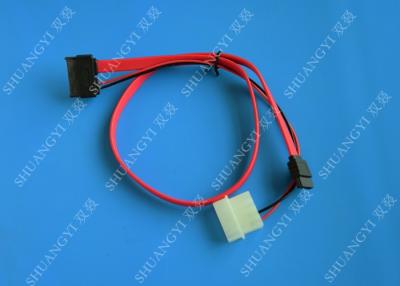 China 18in SATA 22Pin 7+15Pin to SATA Data Power Cable with LP4 Molex Combo 18 Inch for sale