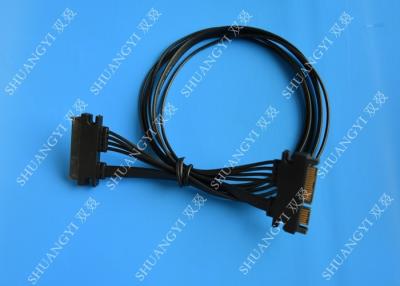 China 22 Pin Male to Female SATA Power Data Extension Cable 20 Inch Slimline Black for sale