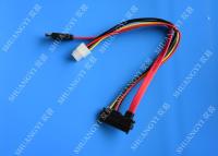China 22Pin SATA 7+15Pin Female to 180 Degree SATA 7Pin Cable 4Pin Connector 45cm for sale