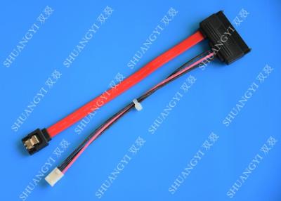 China SATA 22Pin Male to 7Pin Male Plus 4Pin Molex Data Power Extension Cable 20cm for sale