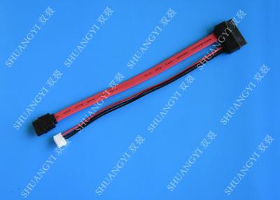 China Slimline SATA 13pin 7+6 Female to SATA Female Cable with LP4 Power Adapter 30cm for sale