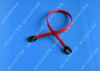 China 26 AWG SATA III 6.0 Gbps Female to Female SATA Data Cable 7 Pin 10 Inch Red for sale