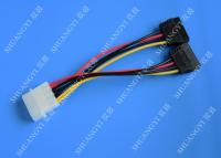China IDE 4 Pin to 2x SATA 15 Pin Power Y Splitter Cable 18 AWG 6 Inch for HDD SSD for sale