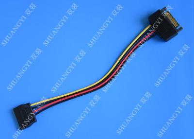 China Male to Female 15 Pin SATA Power Extension Cable 8 Inch IDC Type for HDD SSD for sale
