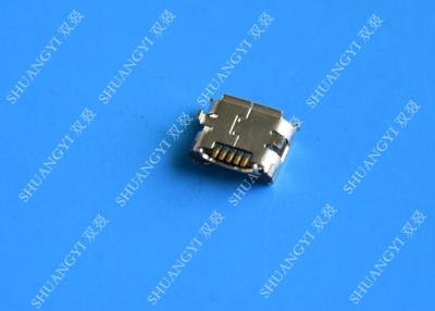 China 5 Pin SMT PCB Mount Port Waterproof Micro USB Connector , Female Micro B USB Connector for sale