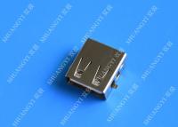 China DIP 180 Degree Jack Socket 4 Pin USB Charging Connector , 15mm USB 2.0 Female Type A Connector for sale