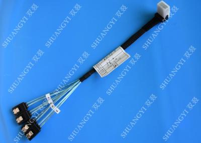 China SFF-8087 to 4 SATA SAS Cable 0.5m 90 Degree Angled Connector 6Gb/s for sale