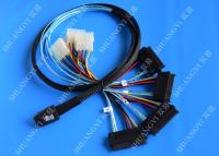 China 1m Mini SAS 36-Pin SFF-8087 Male to 4x SAS 29-Pin Female Cable 28AWG for sale