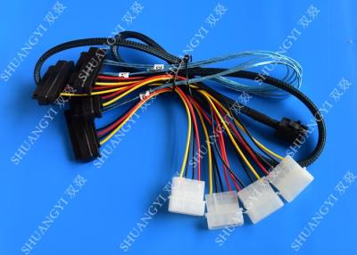 China Internal Mini SAS SFF-8643 to 4x SFF-8482 Fanout Cable with SATA Power 1M for sale