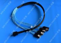 China Internal HD Mini SAS (SFF-8643) to 4 SATA Reverse Breakout Cable 0.5m for sale