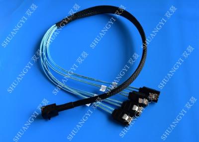 China Internal HD Mini SAS (SFF-8643) to 4 SATA Reverse Breakout Cable 0.5m for sale