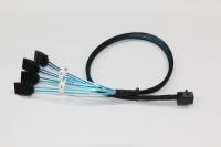 China Mini SAS HD SFF-8643 to 4x SATA Cable 500mm Internal Host Target for sale