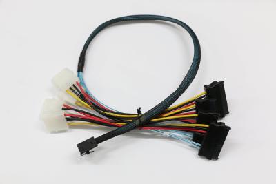 China SFF-8643 to 4x SFF-8482 Internal Mini SAS HD Power Cable 600mm for sale