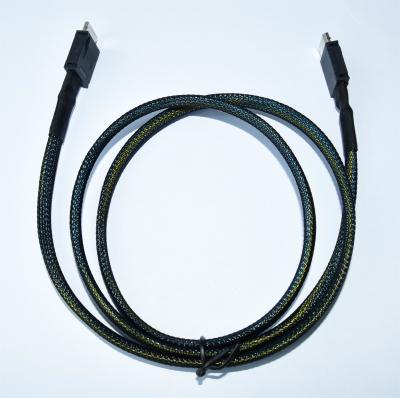China SFF8611 4X to SFF8611 4X Cable 1000mm 32AWG 85ohm High Speed Storage Connector for sale