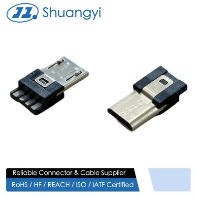 China USB Micro-B Male Wire Connector 4Pin Gold-Plated Terminal 1A 1.8A for Mobile Devices PCB Assembly for sale